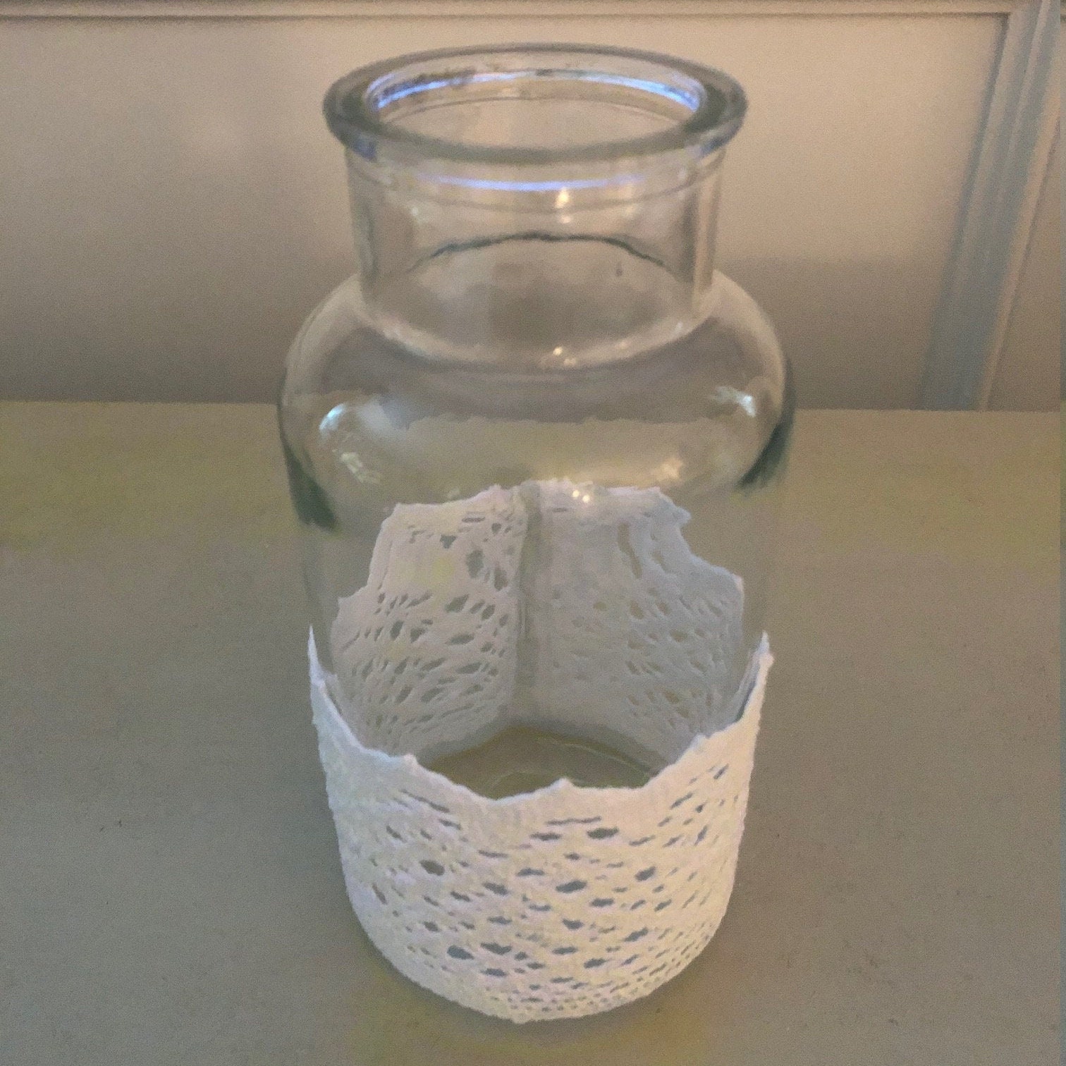 Glass Vases, Vases With Lace, Shabby Chic Vases, Wedding Decor, Shower ...