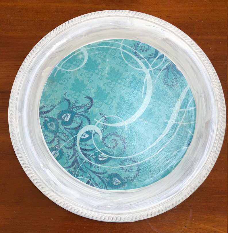 White Tray, Repurposed Silver Plate Tray, Decorative Tray, Cottage. - Etsy