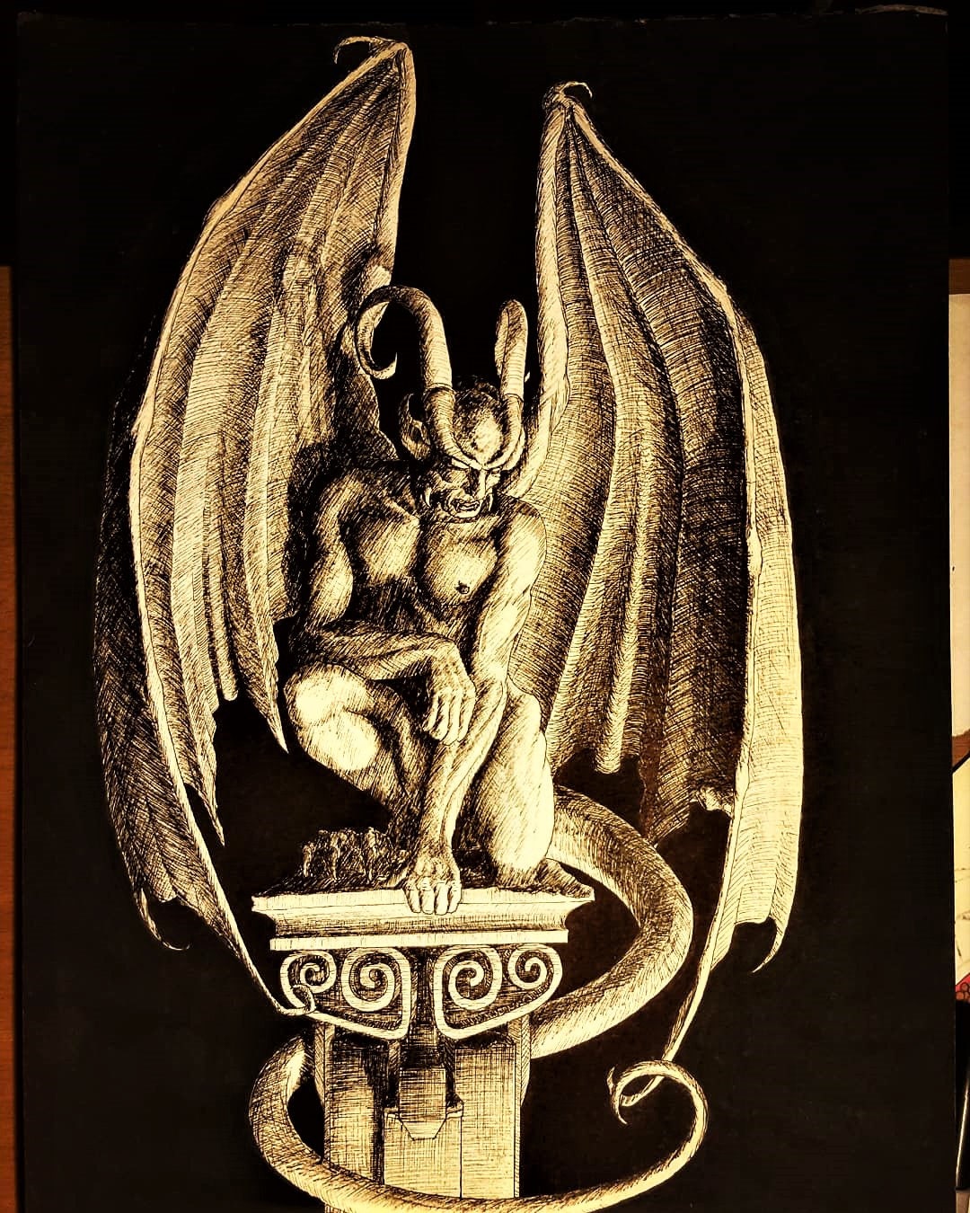 Gothic Gargoyle Print - Etsy