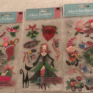 3 Jolee s Boutique Christmas Dimensional Stickers Elves at Play Girls Toys Naughty Nice New in Pkgs Etsy