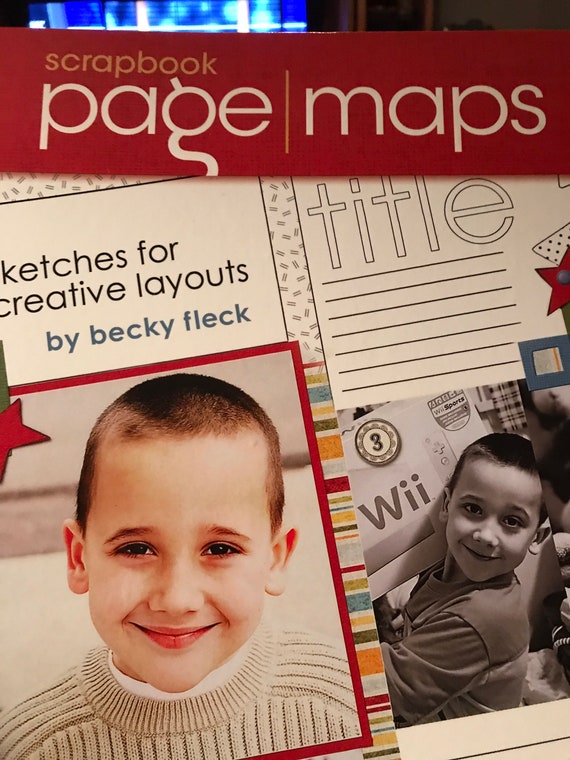 Book Scrapbook Page Maps Sketches for Creative Layouts by | Etsy