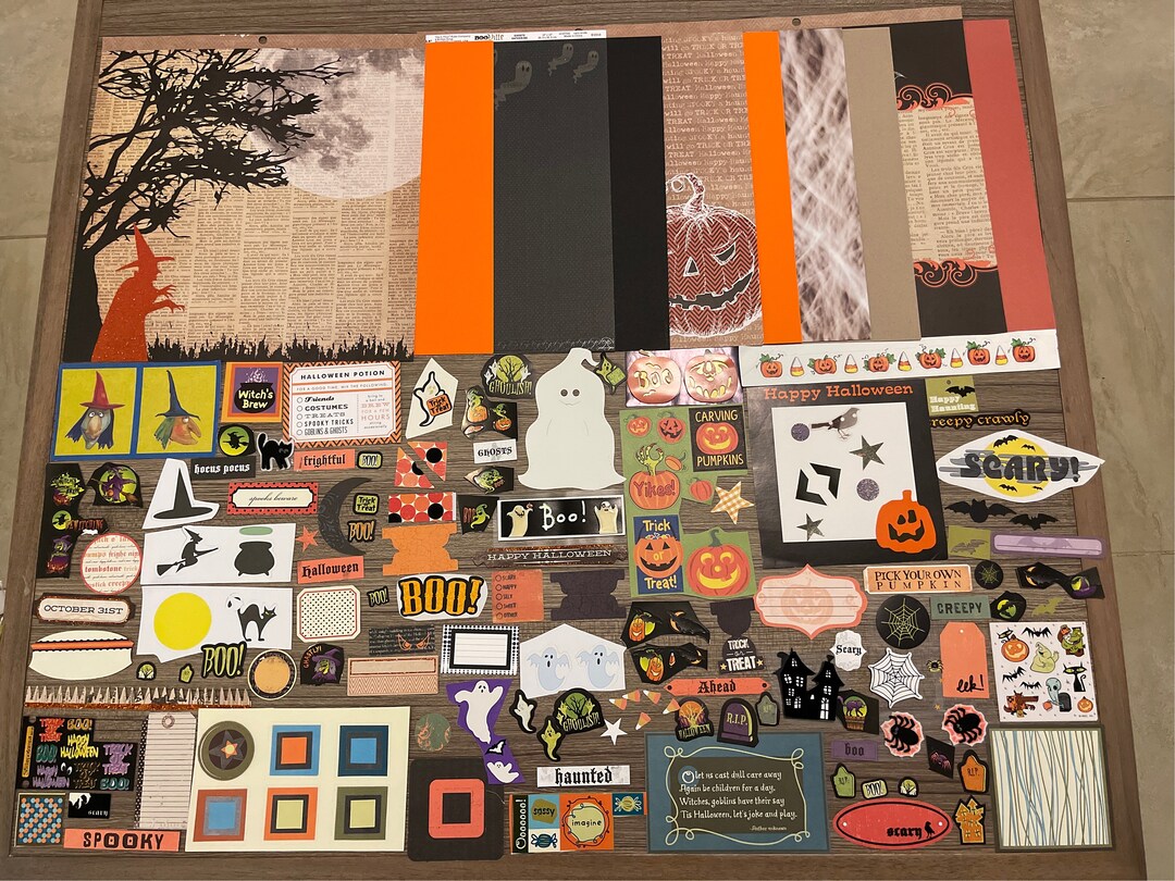 Halloween Scrapbook Kit: 10 - 12" X 12" Paper - Witches, Ghosts ...