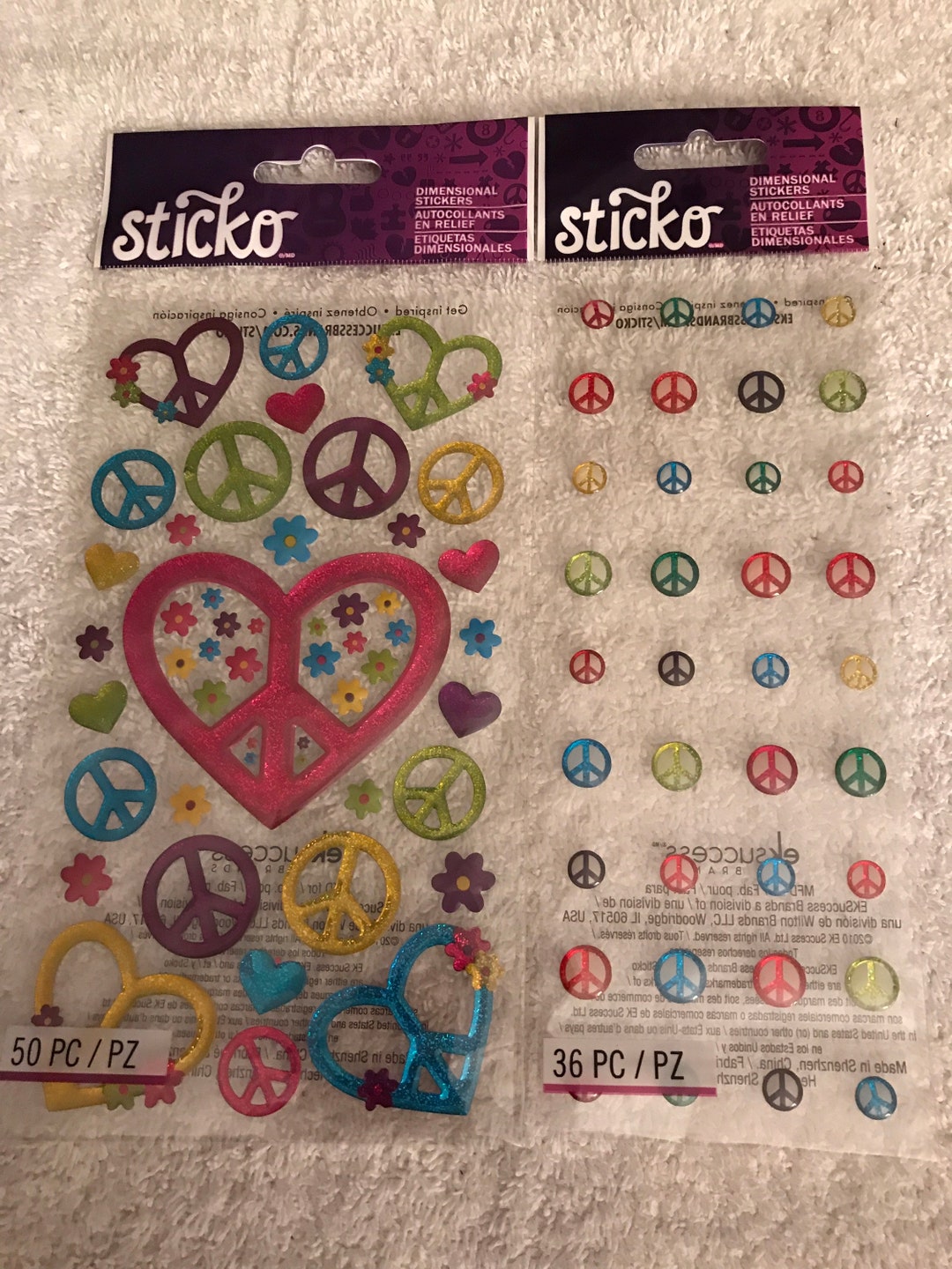 Sticko Peace Sign Stickers: Scrapbooking, Card Making (86 Pieces) - Etsy