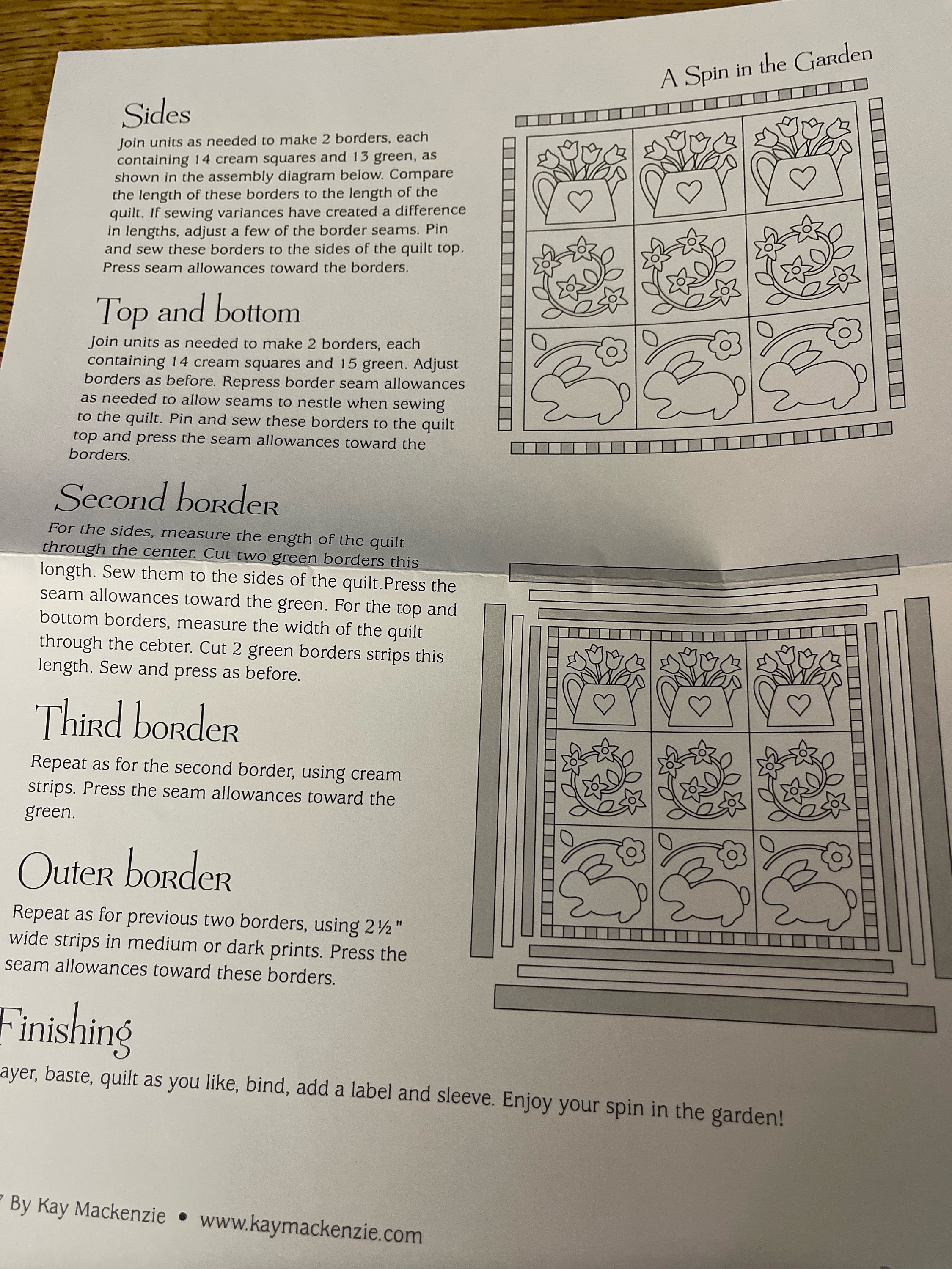 Wall Quilt Pattern A Spin in the Garden Kay Mackenzie 2013 Complete ...