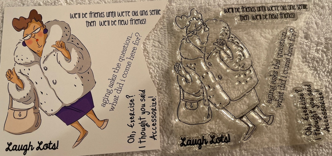 Girlfriends Rubber Stamp: Mature Lady in Fur Coat, Art Impressions - 5 ...