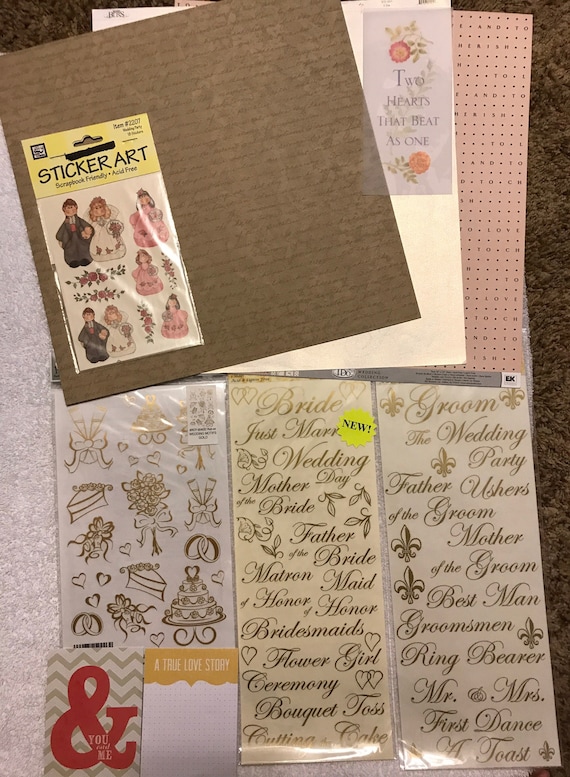 Wedding Scrapbook Kit 3 Sheets 12 X 12 Paper - Etsy