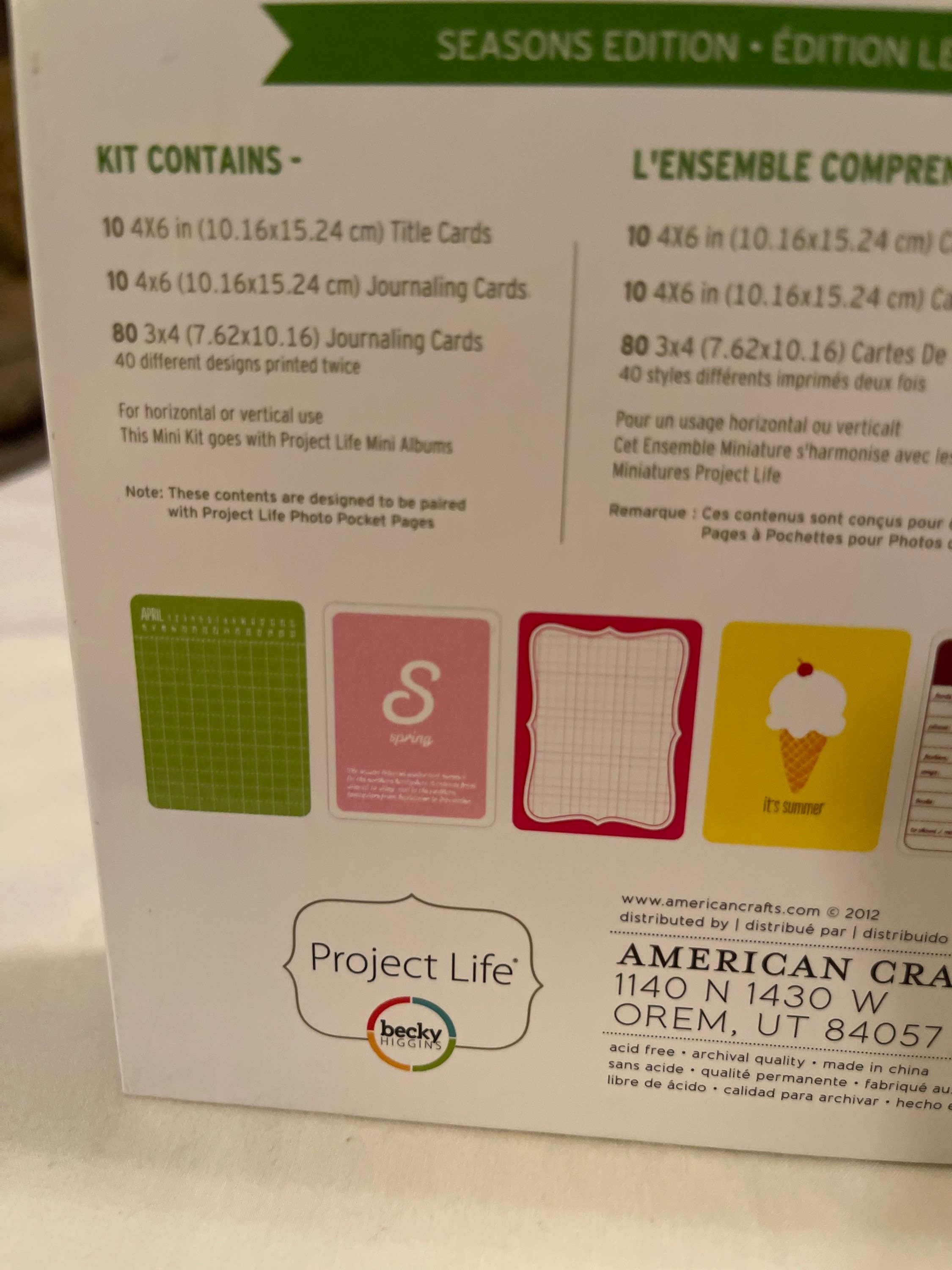 Project Life Becky Higgins Seasons Edition Mini Kit 380045 Designed by ...