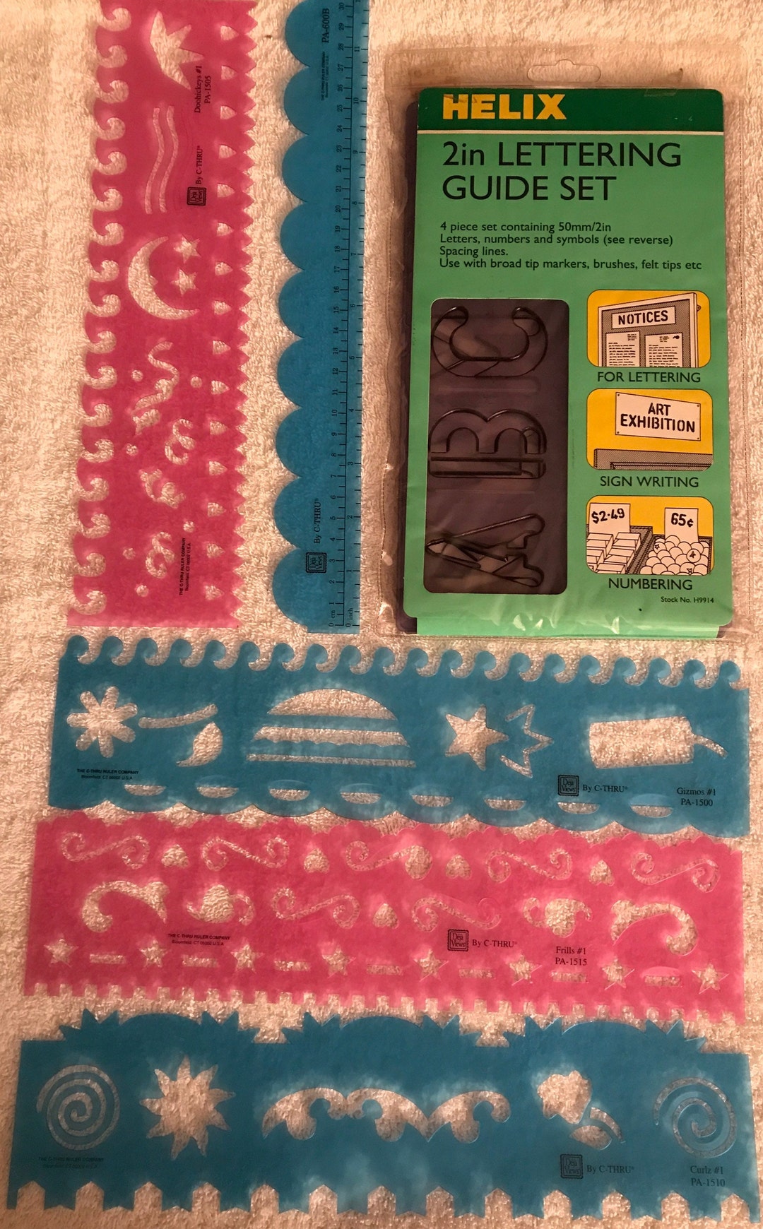 Stencils & Helix Lettering Guide Set: Borders, Letters, Numbers - P3 ...