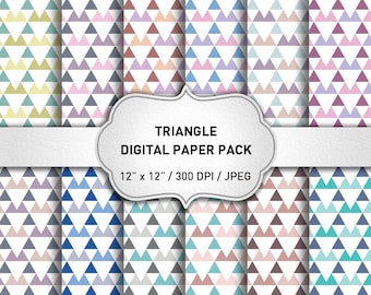 Triangle Digital Paper Pack Geometric Digital Paper | Etsy