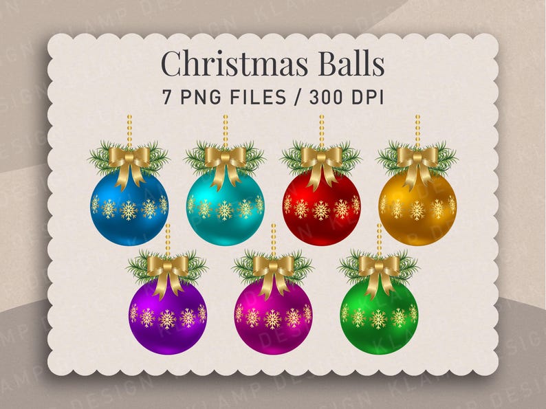 Christmas Balls Clip Art Commercial Use, Digital Christmas Ball ...
