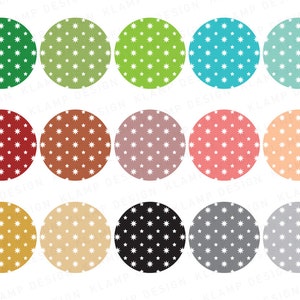 Circle Frame Clipart: "circle Clipart" With Stars Pattern, Digital ...