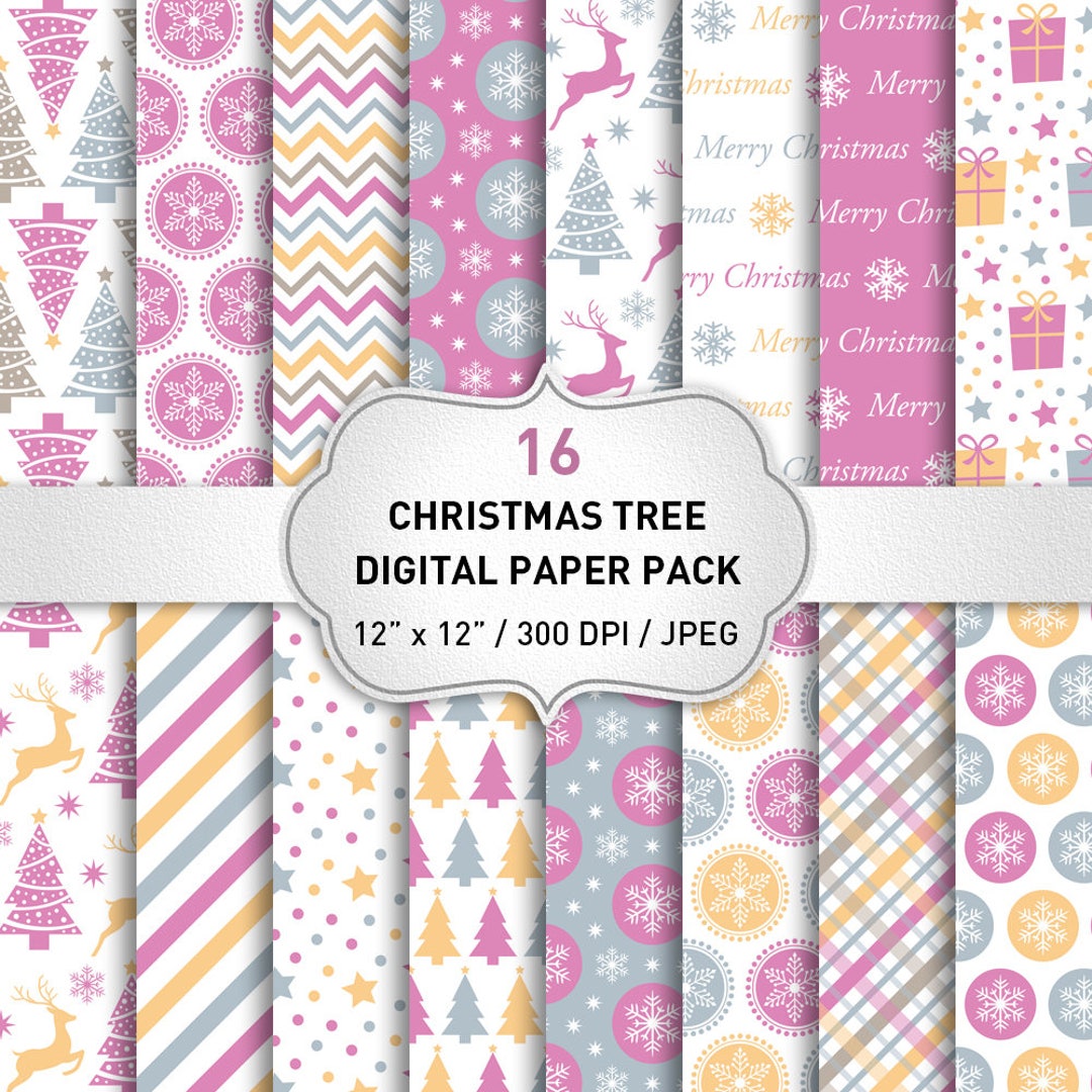 Christmas Digital Paper Commercial Use, Classic Christmas Papers ...
