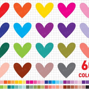 Heart Clipart: digital Heart Clipart Rainbow Heart Clipart, Heart ...
