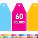 Printable Tags: "digital Tags Clip Art" Rainbow Tags Printable, Digital ...
