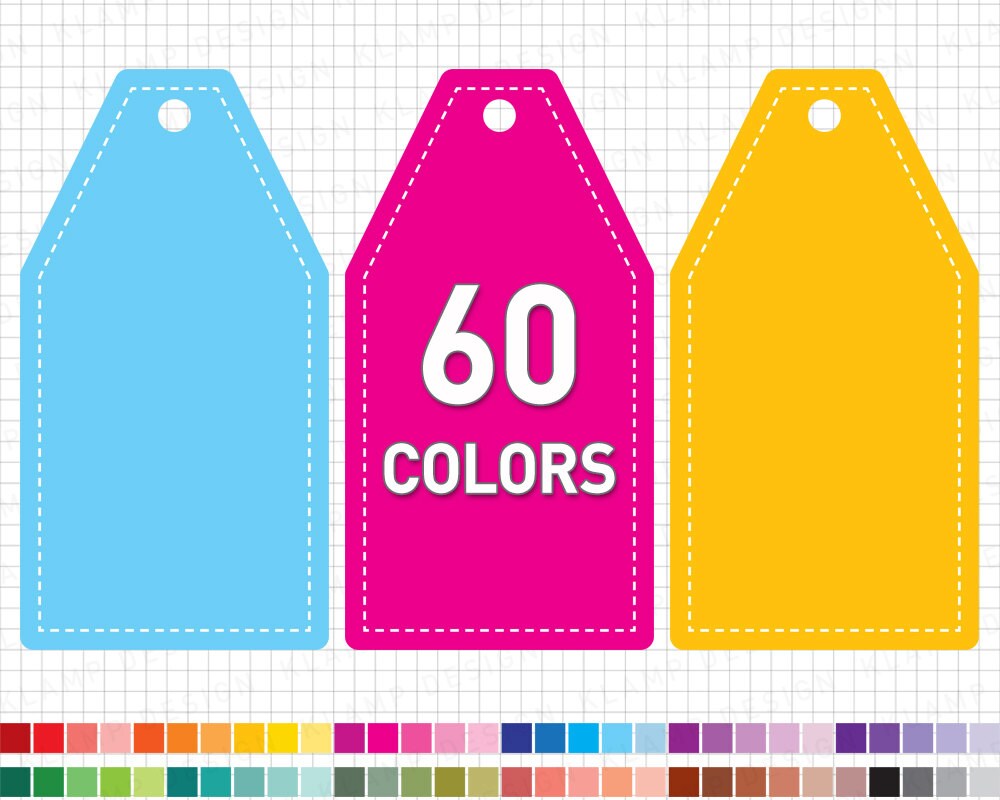 Printable Tags: "digital Tags Clip Art" Rainbow Tags Printable, Digital ...