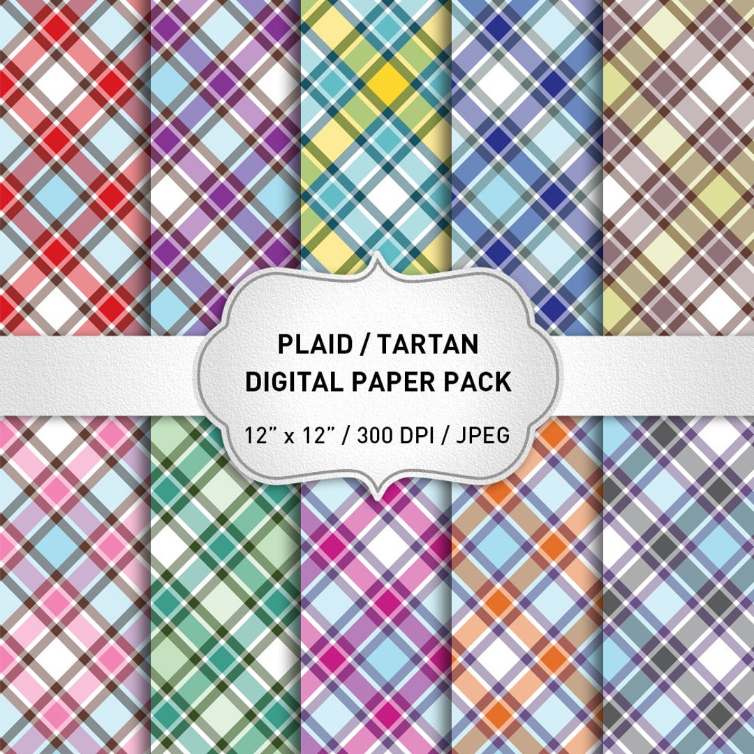 Plaid Digital Paper, Tartan Digital Paper, Plaid Background, Digital ...