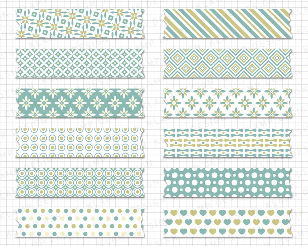 Washi Tape Clipart: "green Washi Tape Clipart" Digital Washi Tape ...