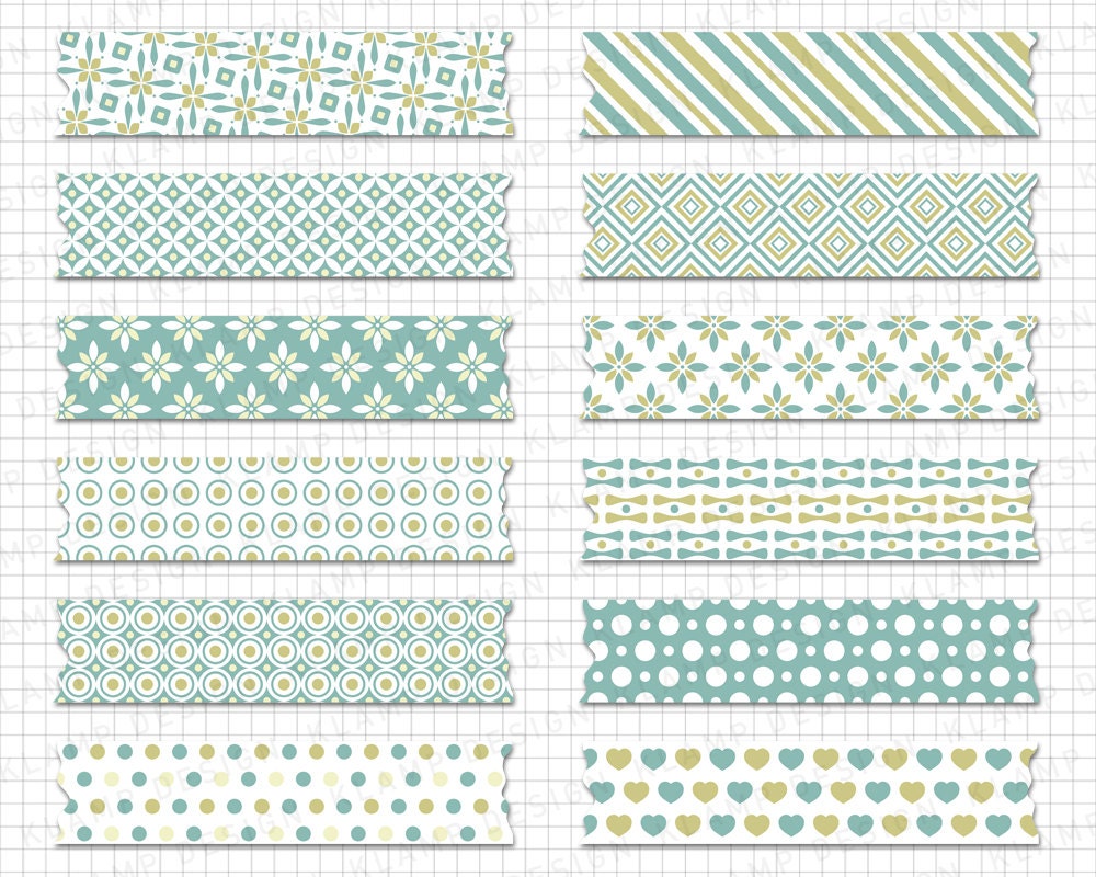 Washi Tape Clipart: "green Washi Tape Clipart" Digital Washi Tape ...