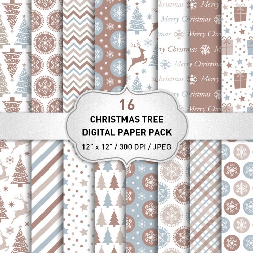 Christmas Digital Paper Commercial Use Christmas Printable - Etsy
