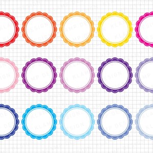 Digital Frame Clipart: "circle Frame Clipart" Scalloped Frames Clipart ...