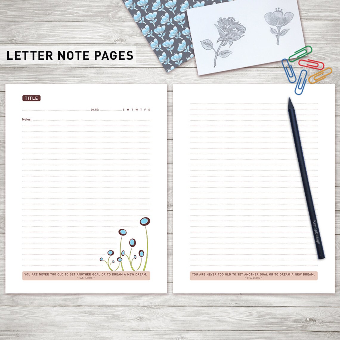 Notes Page Printable: notes Page Planner Page - Etsy