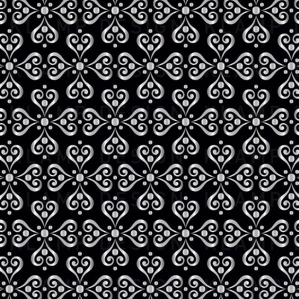 Black and Silver Digital Paper, Elegant Digital Paper Pack, Instant ...