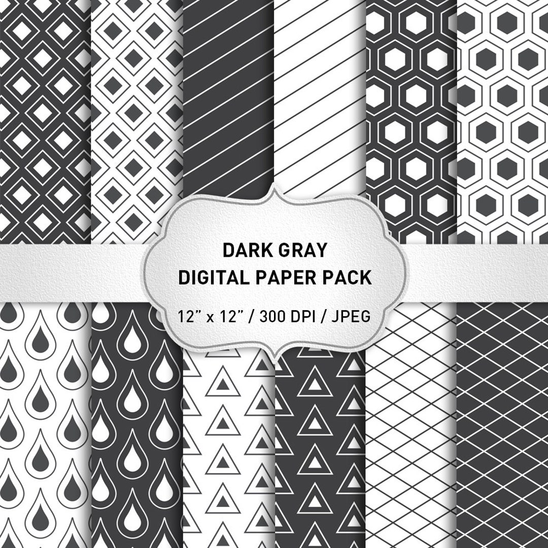 Gray and White Digital Paper: "gray Digital Paper" Dark Gray Digital ...