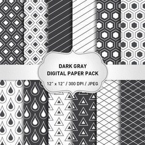 Gray and White Digital Paper: "gray Digital Paper" Dark Gray Digital ...