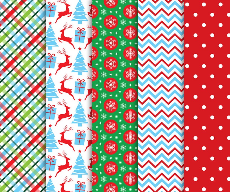 Christmas Digital Paper Commercial Use, Classic Christmas Papers ...