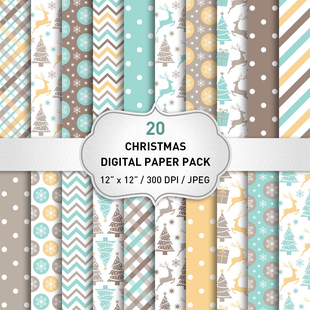 Christmas Digital Paper Commercial Use: "christmas Papers" With ...