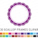 Digital Frame Clipart: "circle Frame Clipart" Scalloped Frames Clipart ...