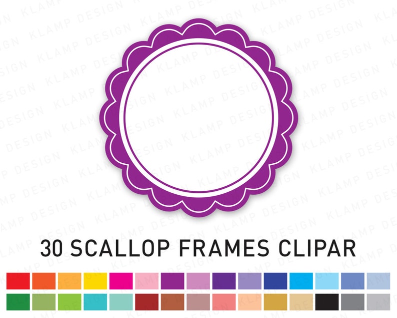 Digital Frame Clipart: circle Frame Clipart Scalloped Frames Clipart ...