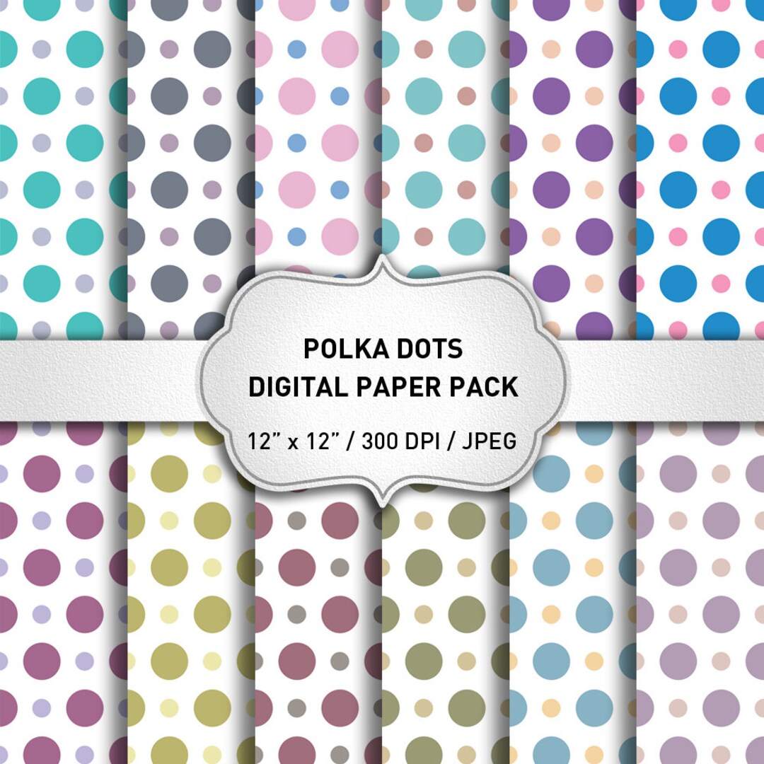 Polka Dot Digital Paper, Polka Dots Paper, Polka Dots Backgrounds ...