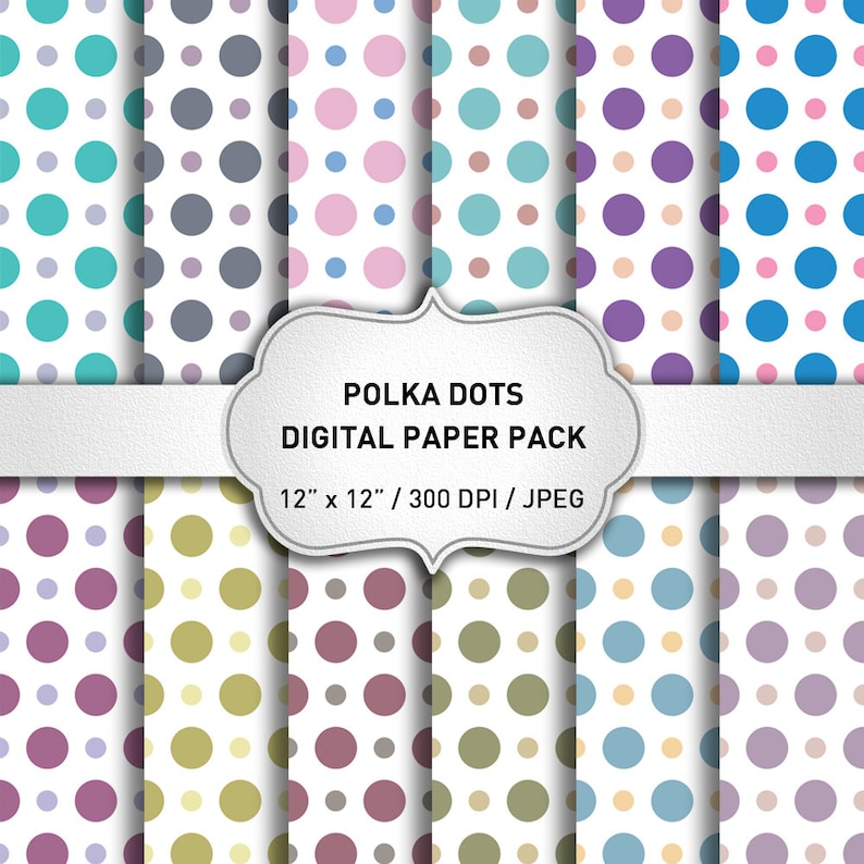 Polka Dot Digital Paper, Polka Dots Paper, Polka Dots Backgrounds ...