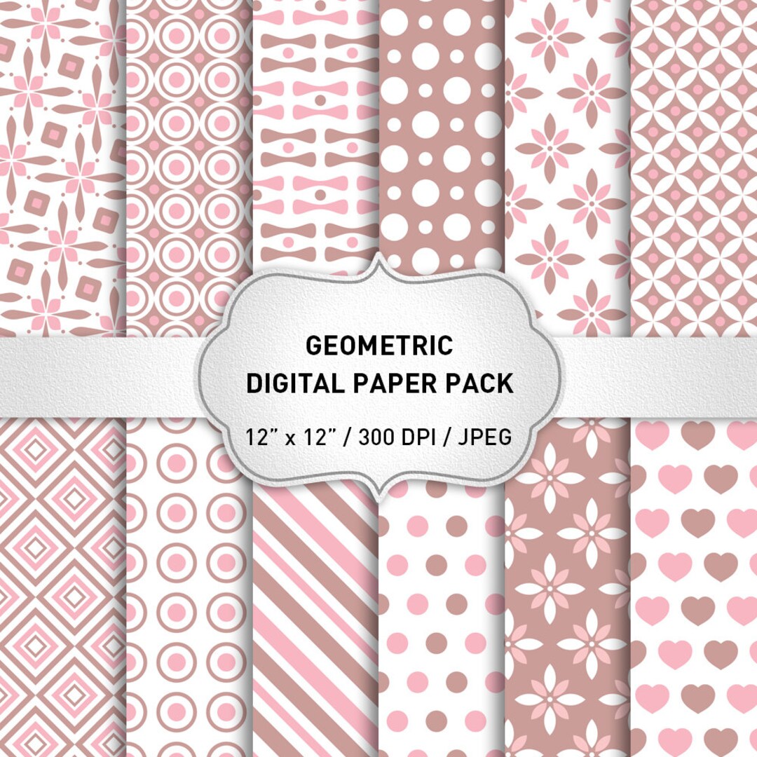 Geometric Digital Paper Pack: "geometric Digital Pattern" Digital ...