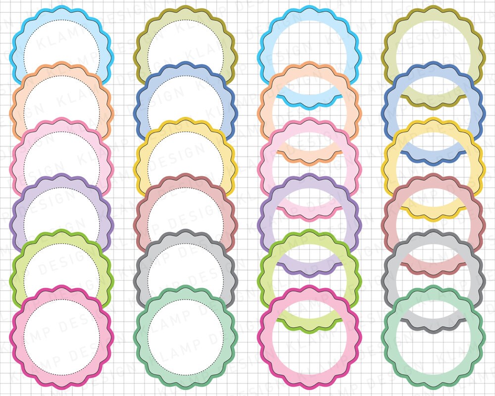 Frames Clipart: Scalloped Circle Frames" Clipart Frames, Circle Clipart ...