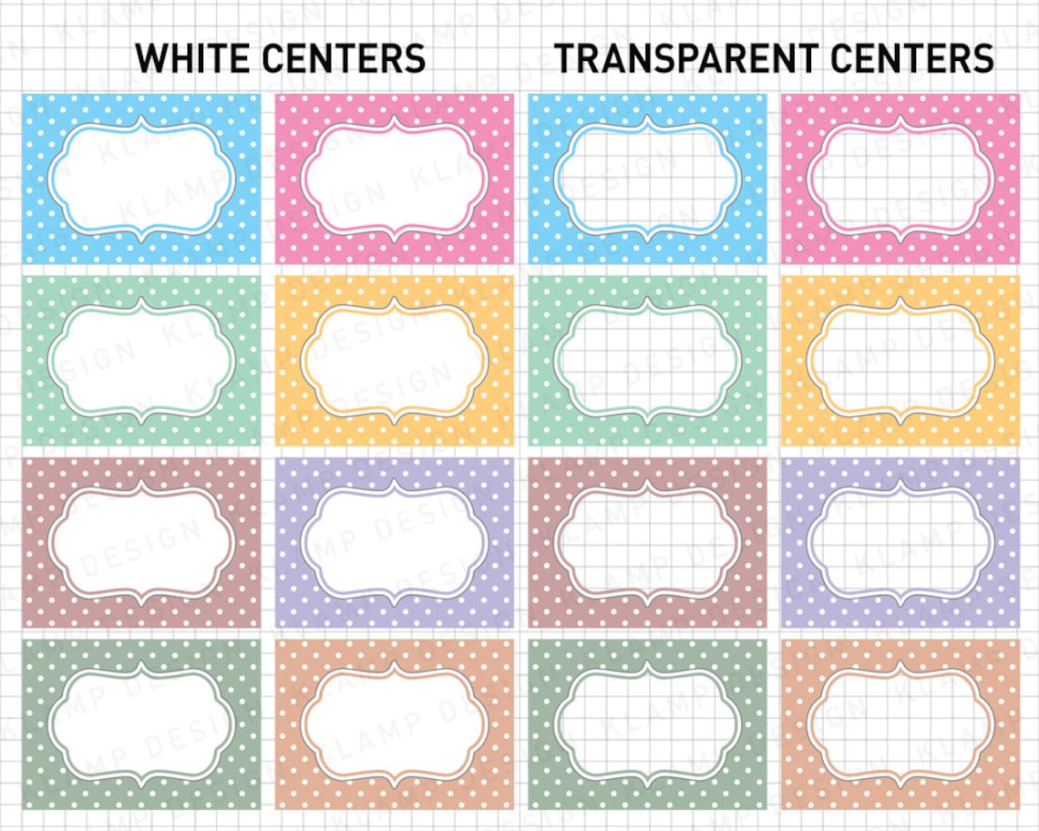 Frame Clipart: "polka Dots Frames" Digital Border Frame, Digital Lables ...