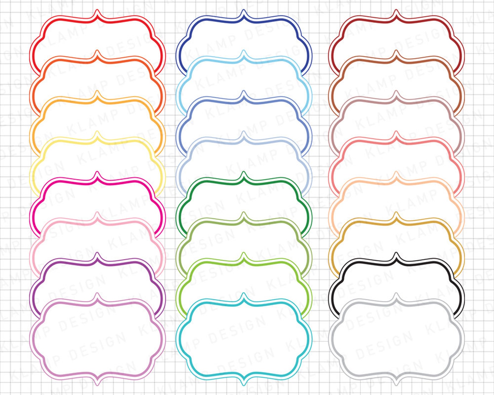 Frames Clipart, Scalloped Frames, Round Labels, Scalloped Labels, Tags ...