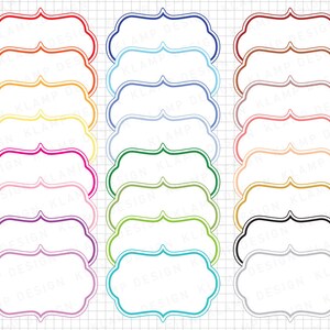 Frames Clipart, Scalloped Frames, Round Labels, Scalloped Labels, Tags ...