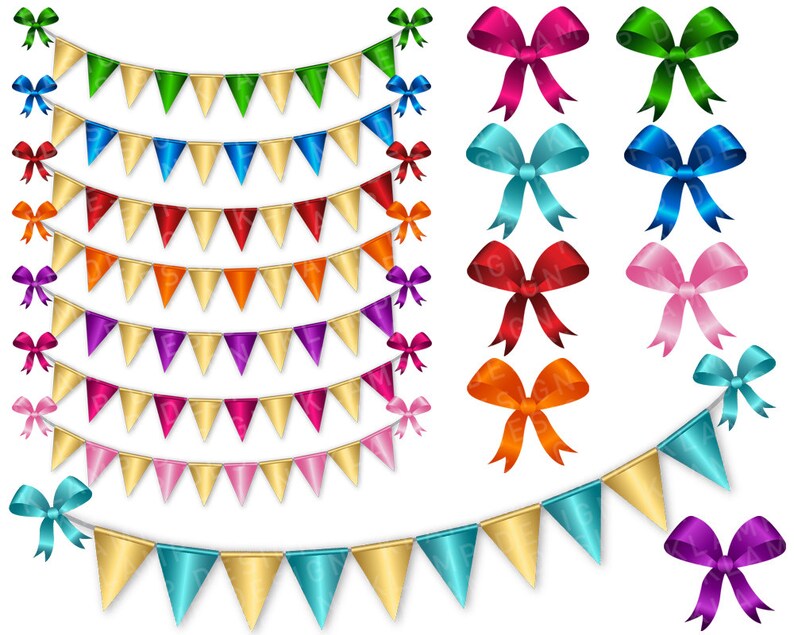 Digital Bunting Banner Clipart, Digital Bunting Clip Art, Digital Bow ...