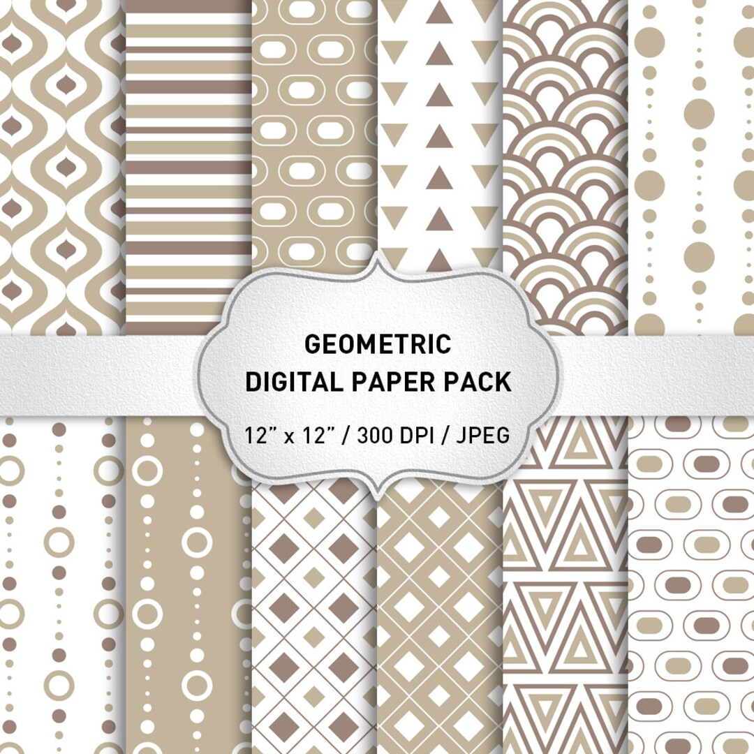 Geometric Digital Paper: "geometric Patterns" Paper for Scrapbook ...