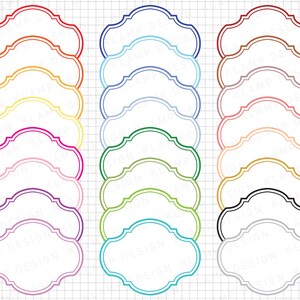 Frames Clipart, Scalloped Frames, Round Labels, Scalloped Labels, Tags ...