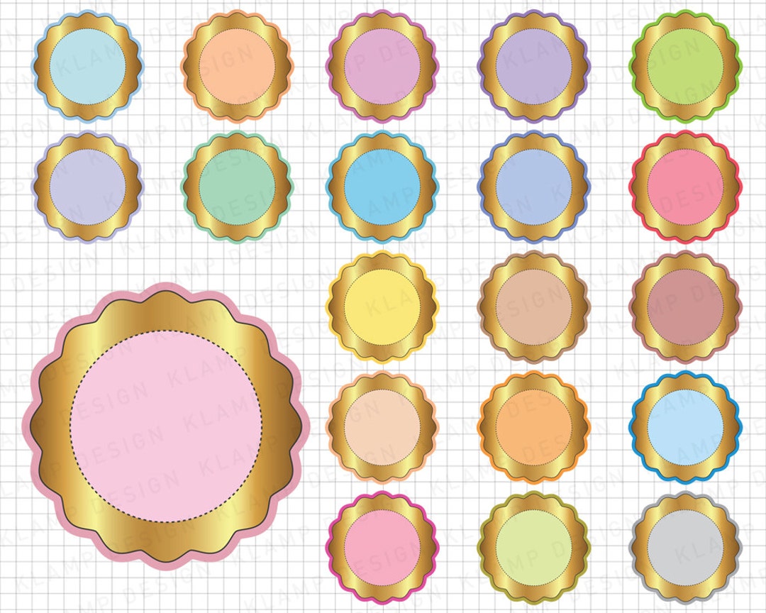 Printable Labels, Circle Frame Clipart, Round Digital Frames, Digital ...