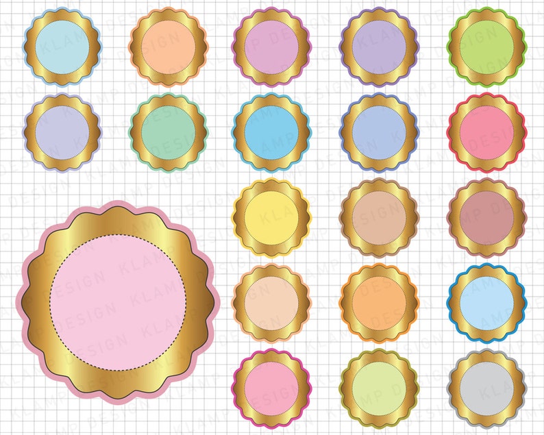 Printable Labels, Circle Frame Clipart, Round Digital Frames, Digital ...