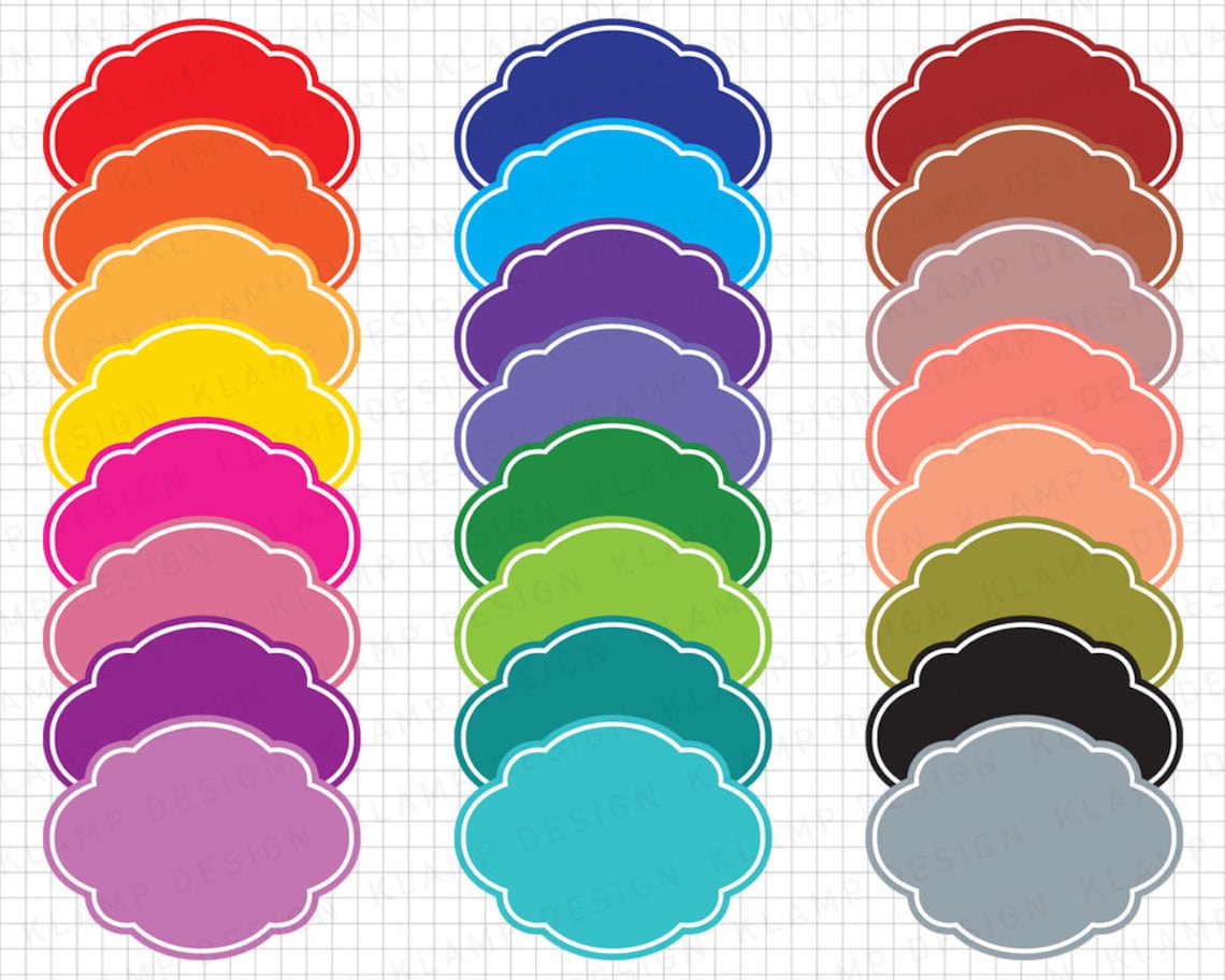 Frames Clipart Scalloped Frames Round Labels Scalloped - Etsy