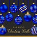 Blue and Gold Christmas Balls Clipart, Christmas Baubles, Christmas ...