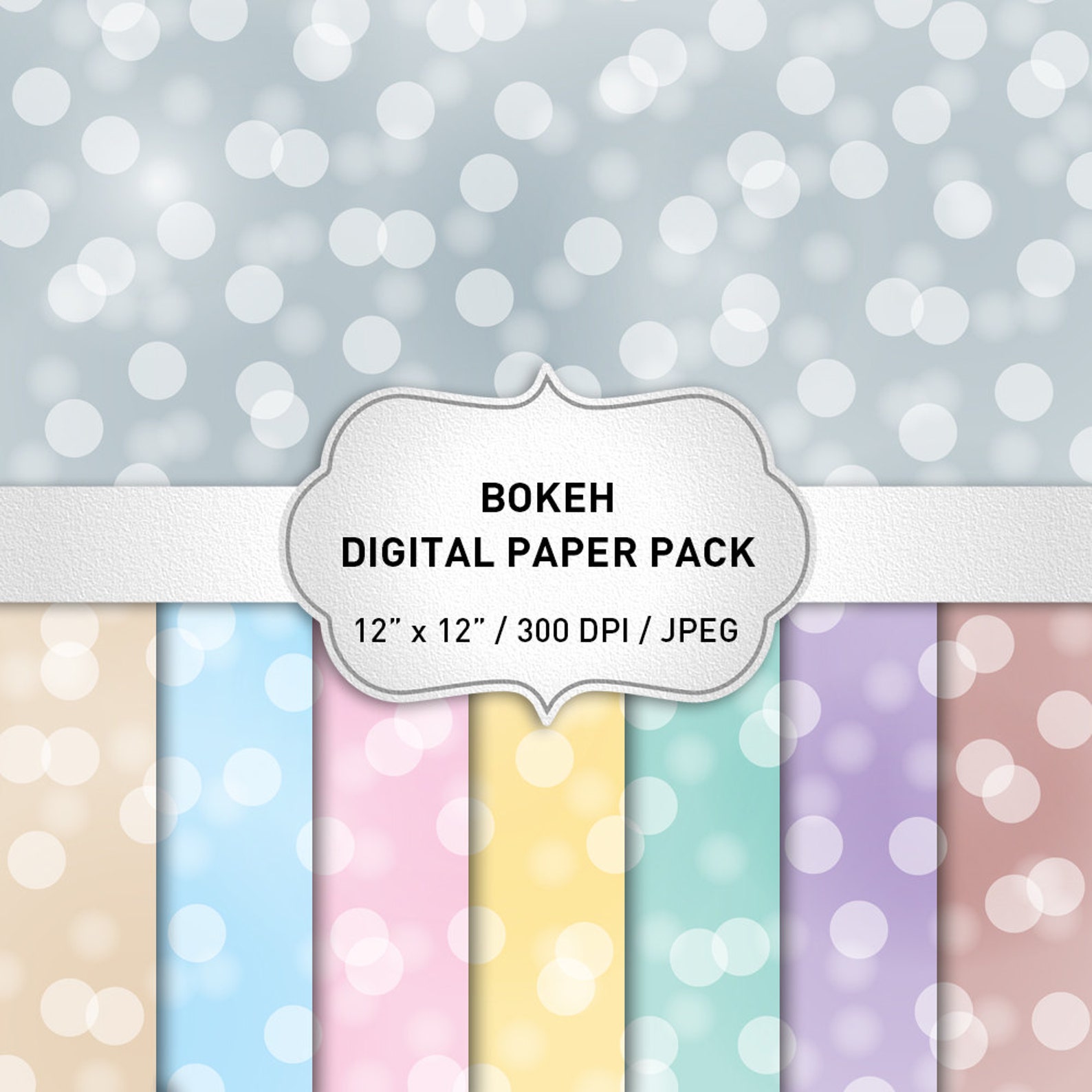 Bokeh Digital Paper, Digital Paper Pack, Bokeh Digital Backgrouns ...