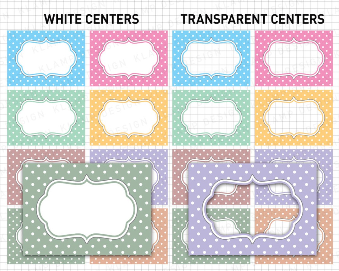 Frame Clipart: "polka Dots Frames" Digital Border Frame, Digital Lables ...