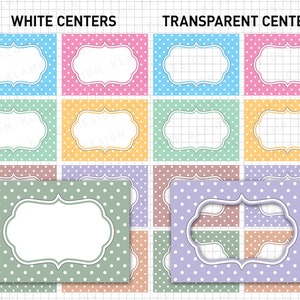 Frame Clipart: "polka Dots Frames" Digital Border Frame, Digital Lables ...