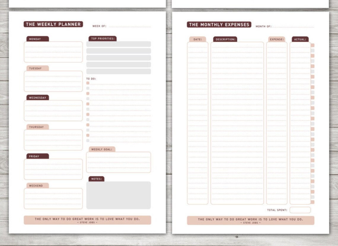 Printable Planner Pack, Productivity Planner, Daily Planner, Weekly ...